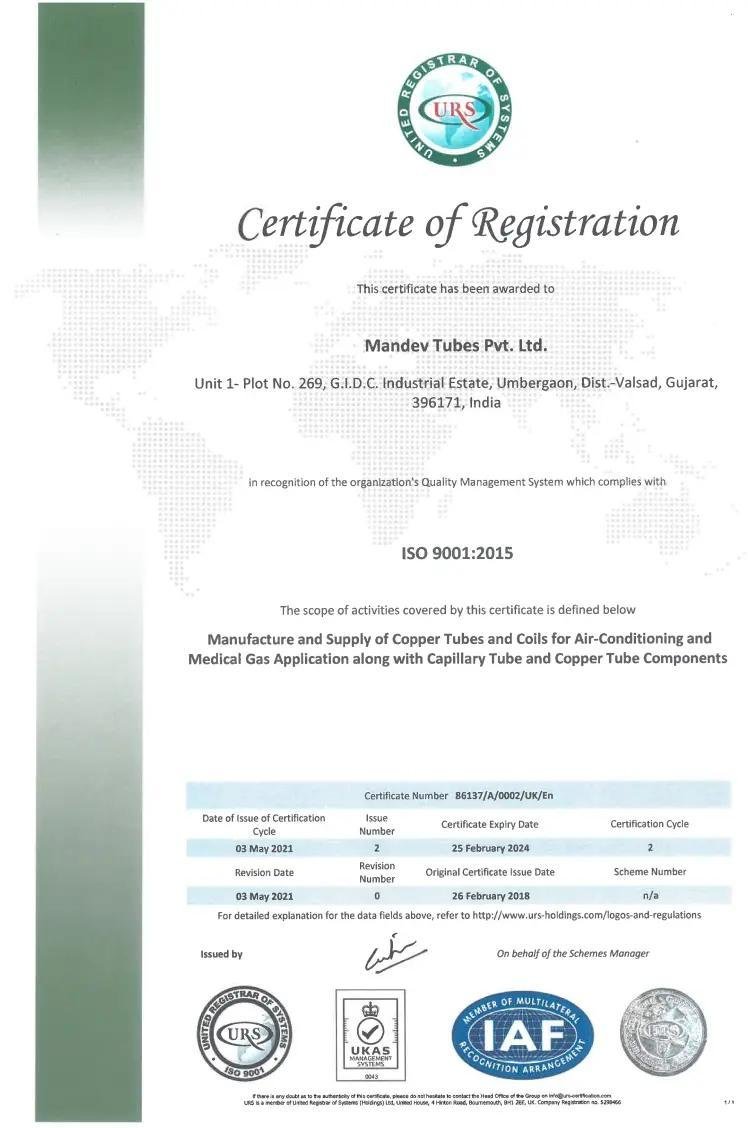 Mandev Tubes | ACR grade VRF copper coil - Mandev Tubes